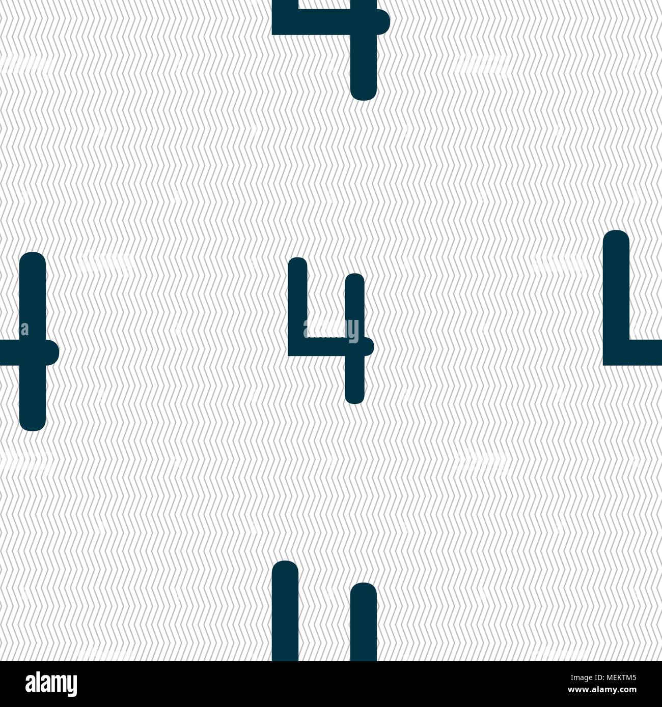 number four icon sign. Seamless abstract background with geometric ...