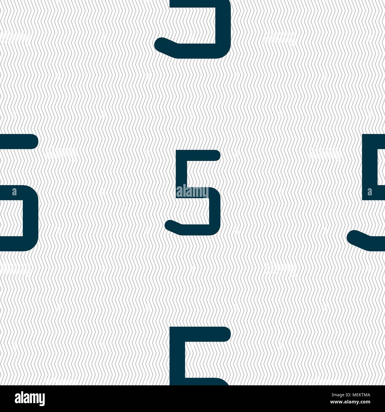 number five icon sign. Seamless abstract background with geometric ...