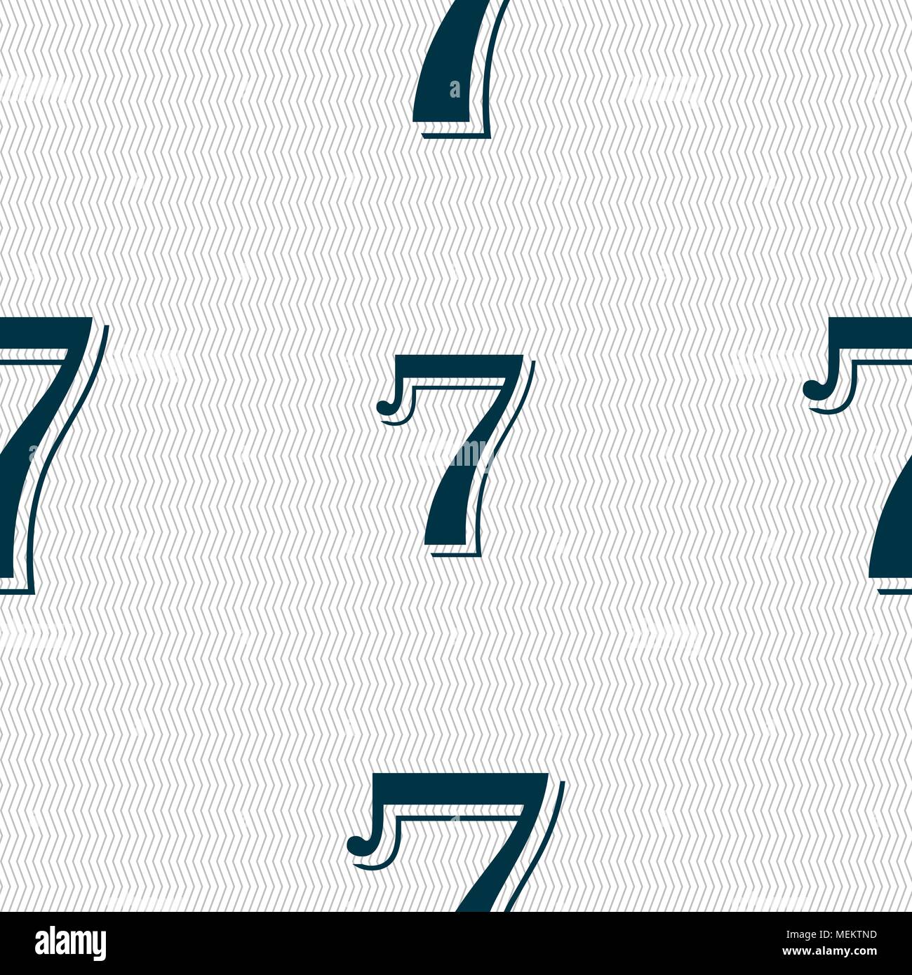 number seven icon sign. Seamless abstract background with geometric ...