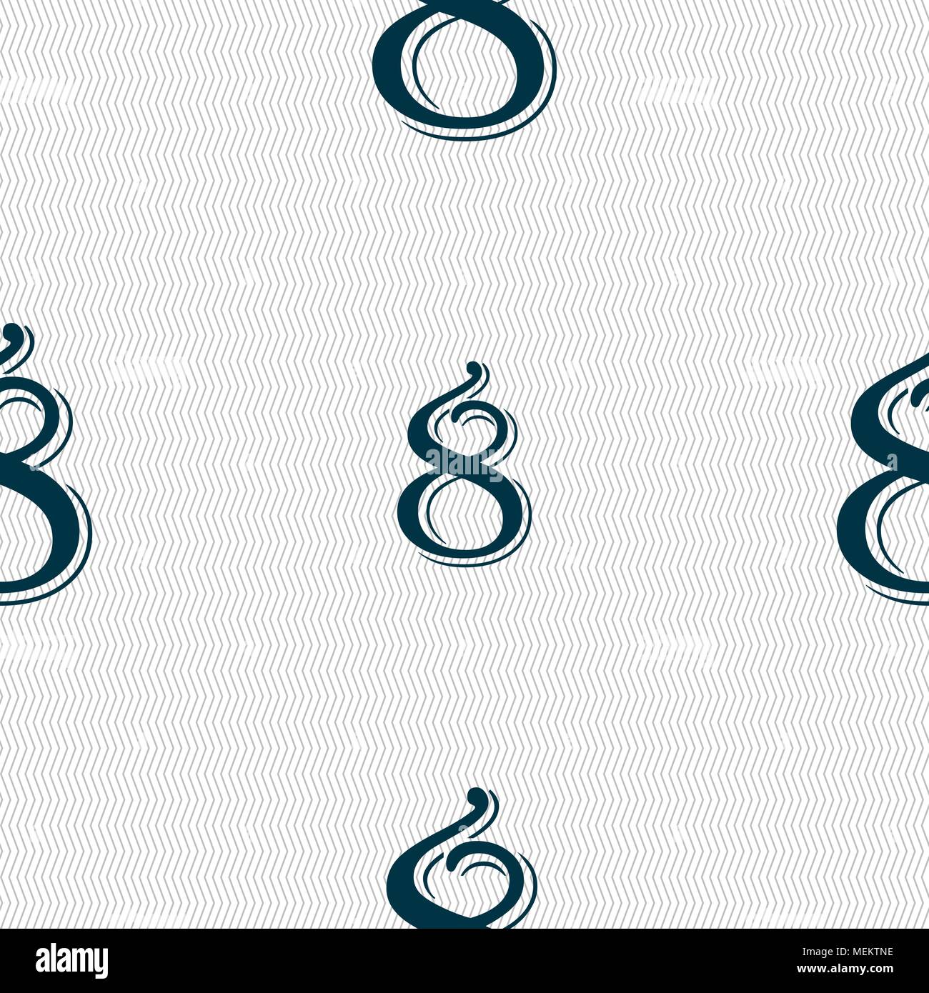 number Eight icon sign. Seamless abstract background with geometric ...