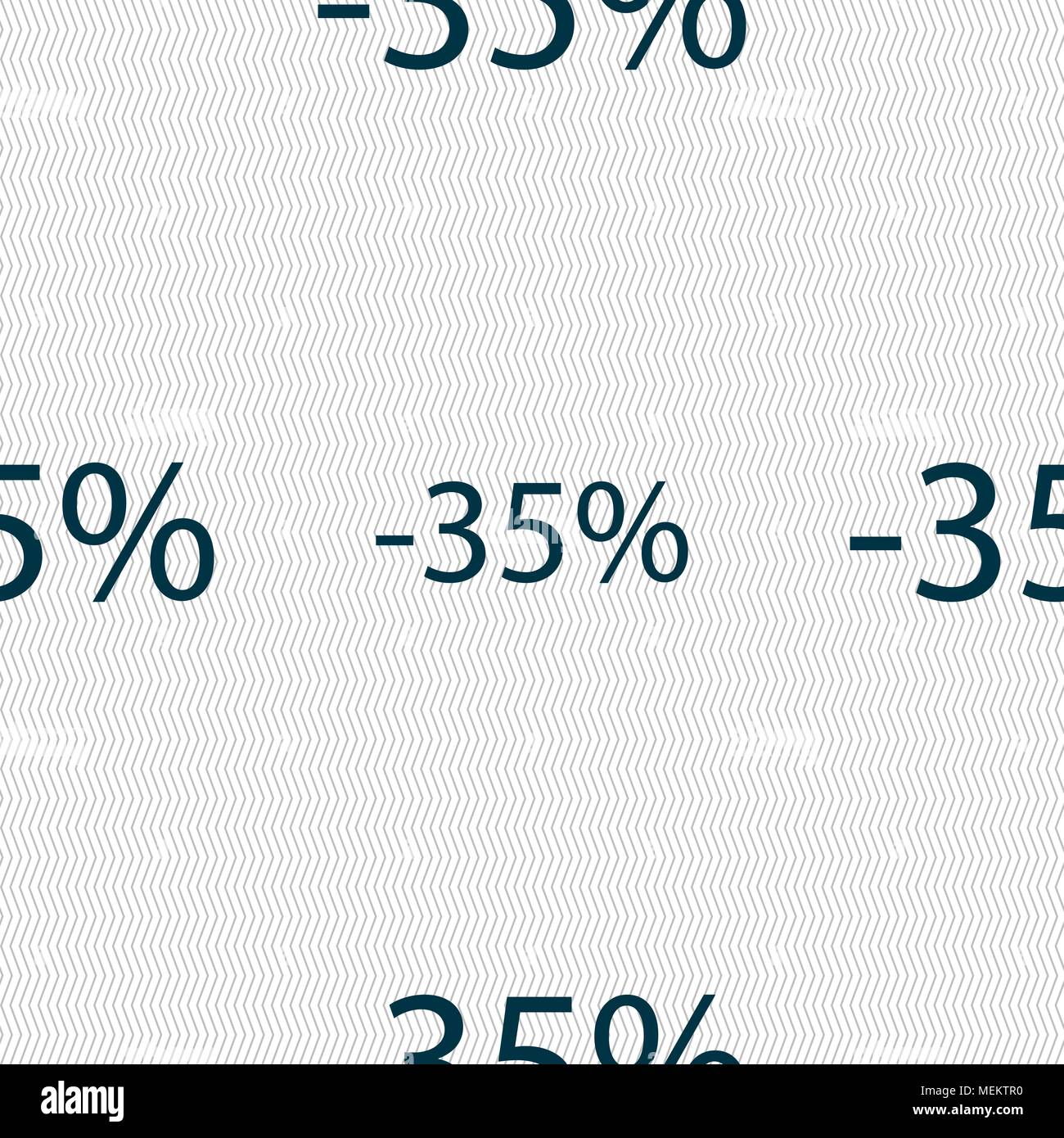 35 percent discount sign icon. Sale symbol. Special offer label ...