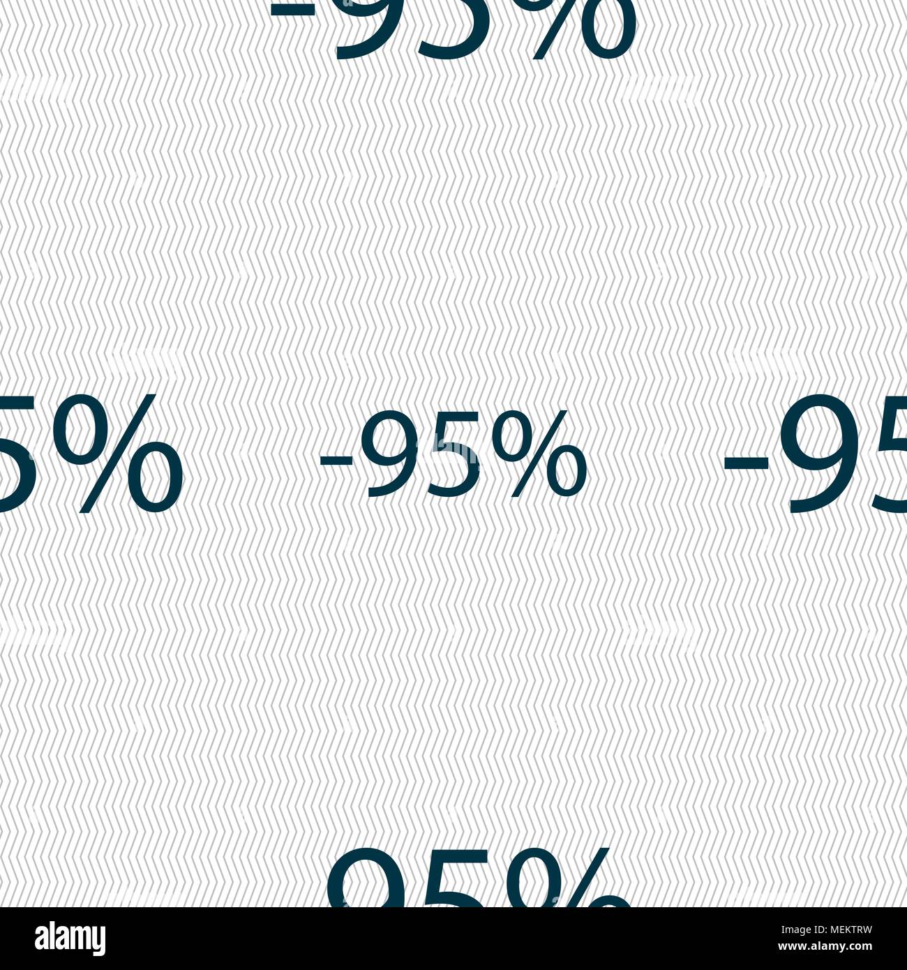95 percent discount sign icon. Sale symbol. Special offer label ...
