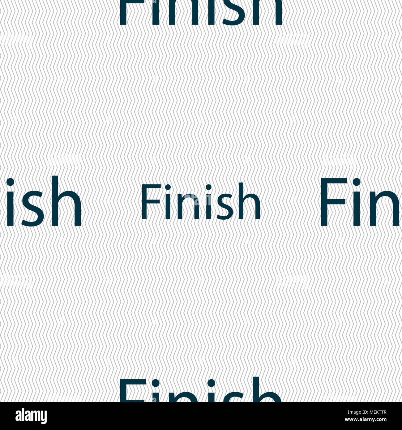 Finish sign icon. Power button. Seamless abstract background with ...