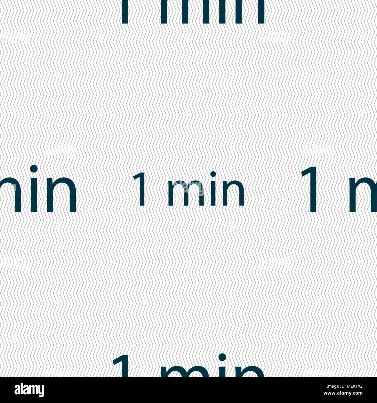 1 minutes sign icon. Seamless abstract background with geometric shapes ...