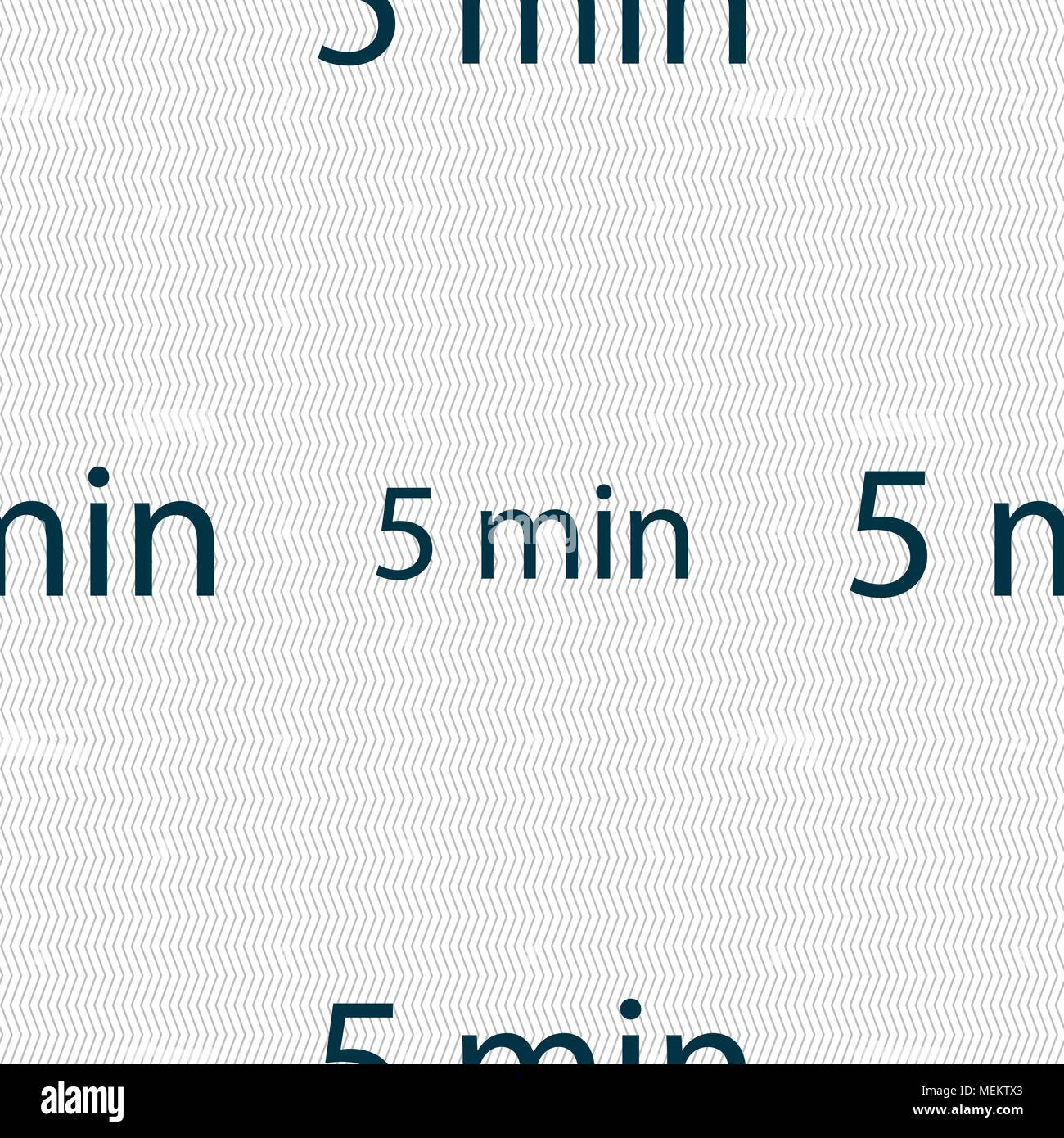 5 minutes sign icon. Seamless abstract background with geometric shapes ...