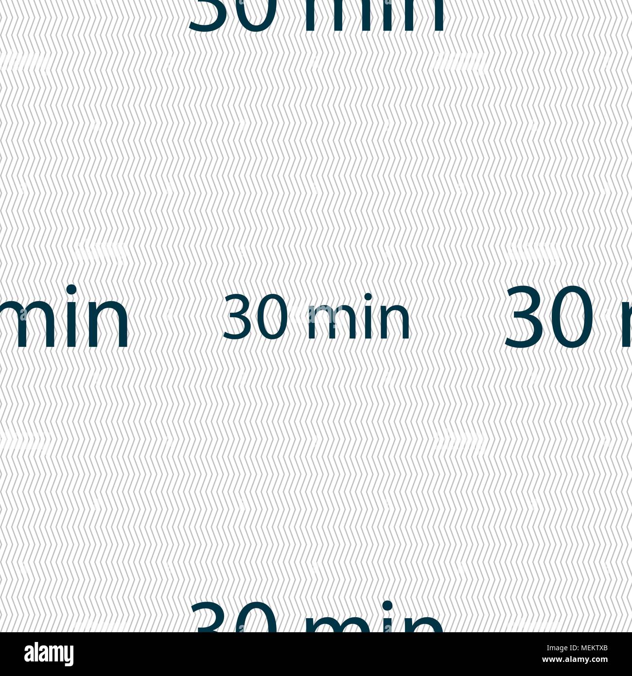 30 minutes sign icon. Seamless abstract background with geometric ...