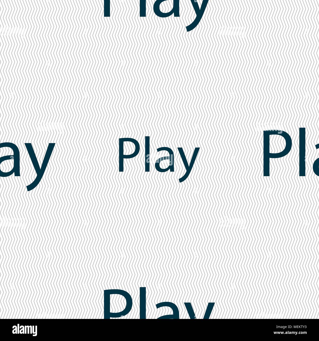 Play sign icon. symbol. Seamless abstract background with geometric ...