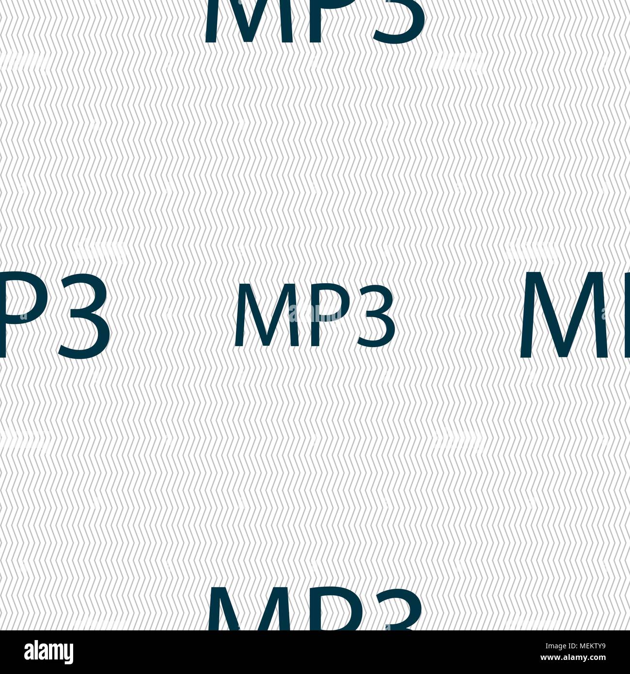 Mp3 music format sign icon. Musical symbol. Seamless abstract ...