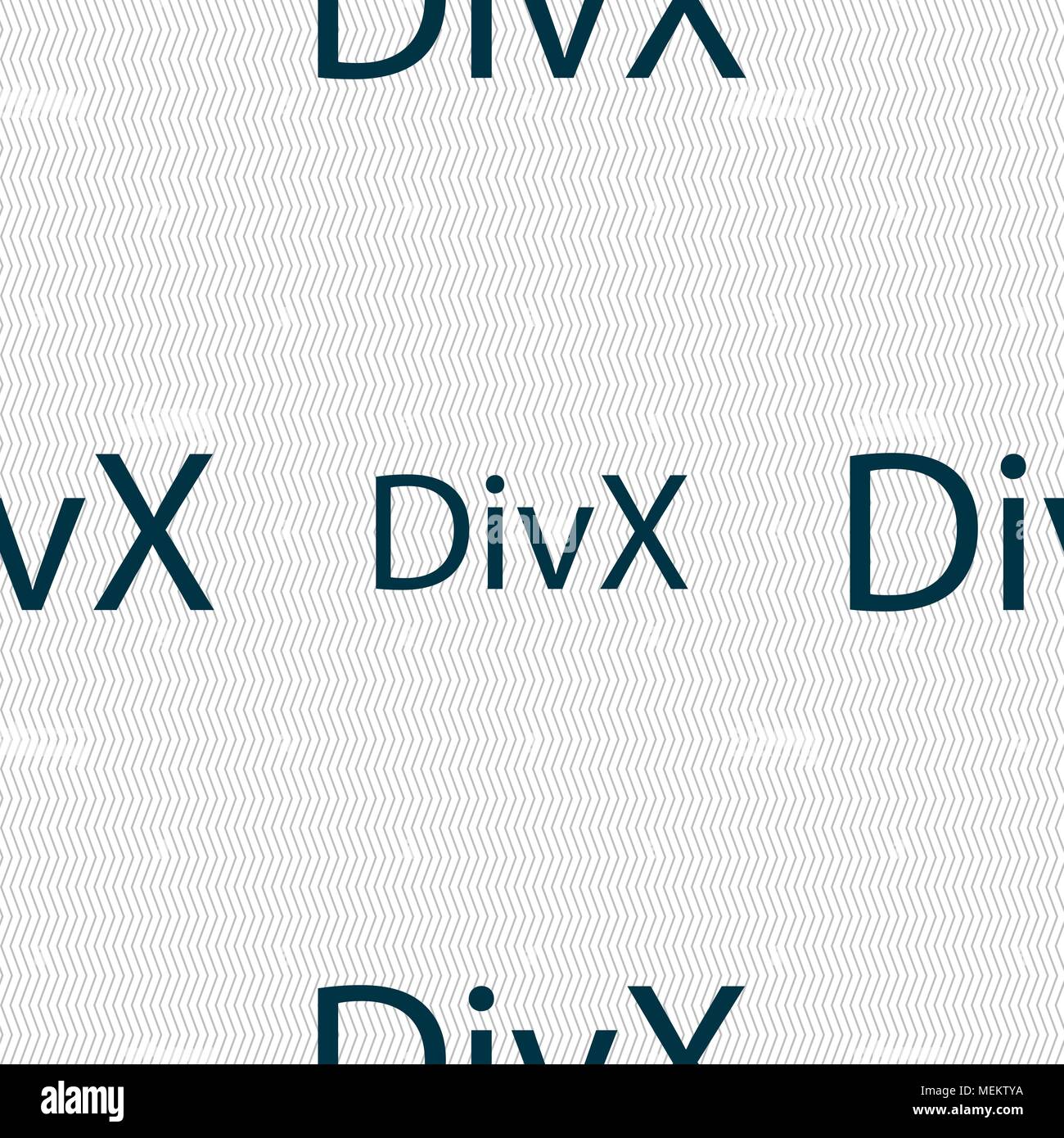 DivX video format sign icon. symbol. Seamless abstract background with ...