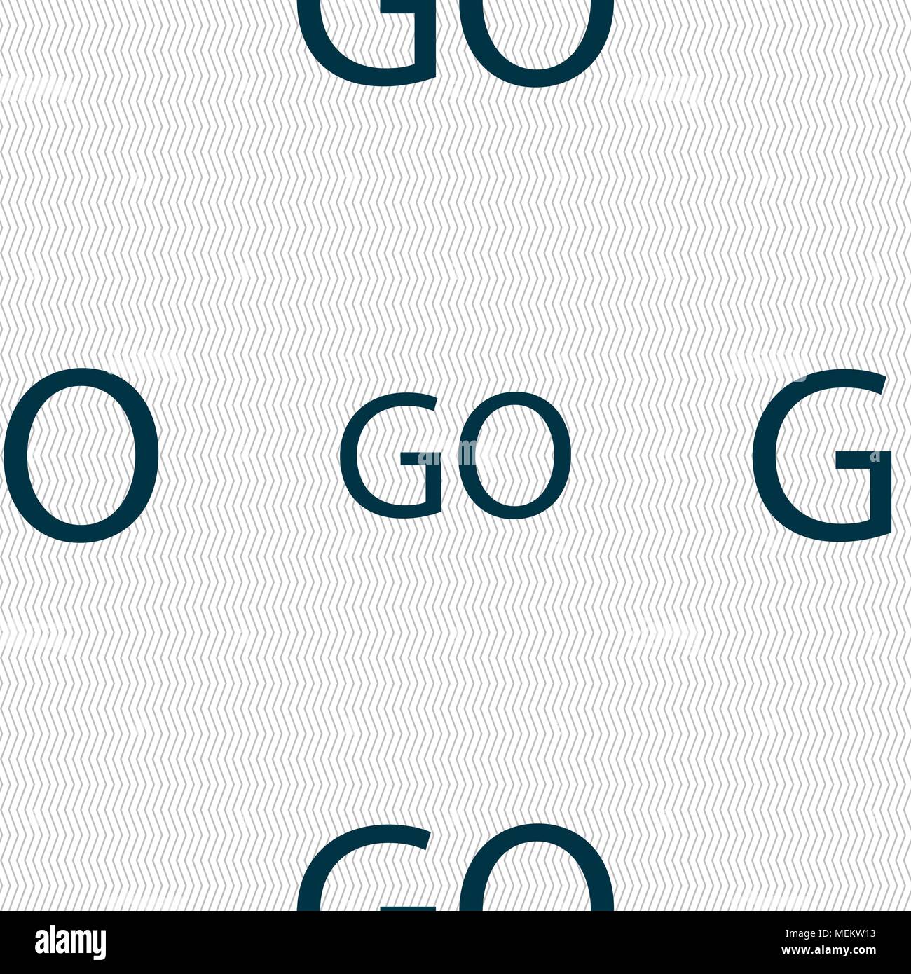 GO sign icon. Seamless abstract background with geometric shapes ...