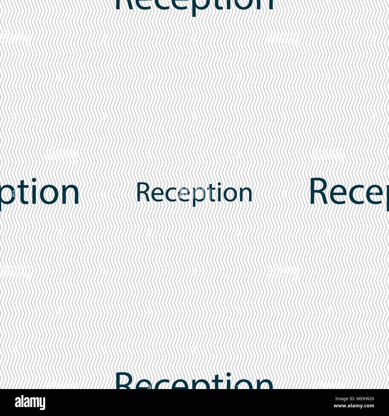 Reception sign icon. Hotel registration table symbol. Seamless abstract ...