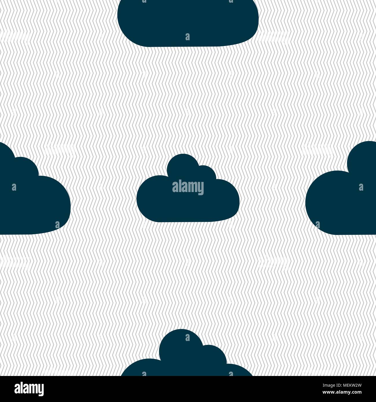 Cloud sign icon. Data storage symbol. Seamless abstract background with ...