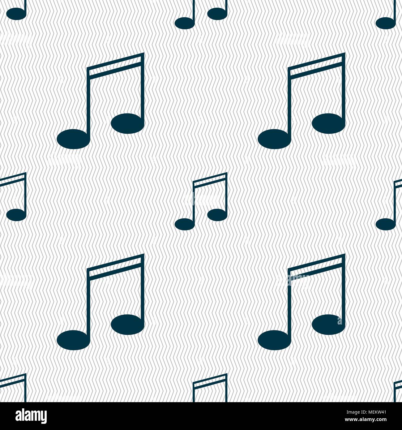 Music note sign icon. Musical symbol. Seamless abstract background with ...