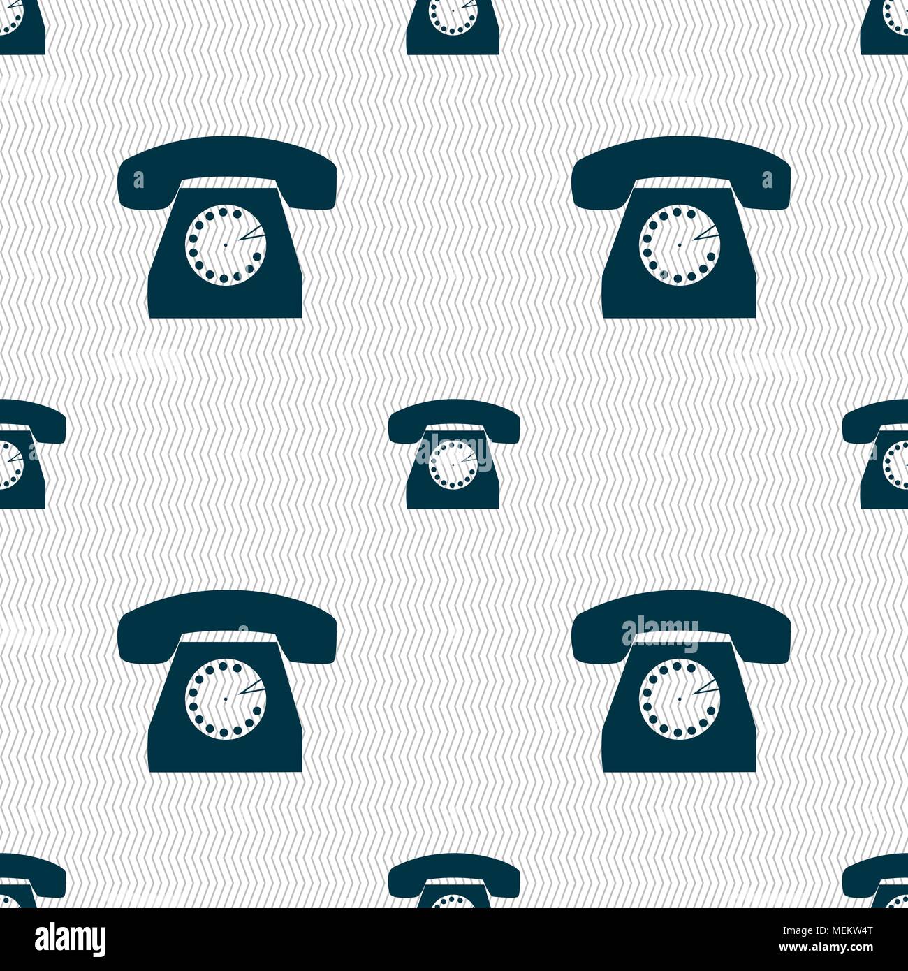Retro telephone icon symbol. Seamless abstract background with ...
