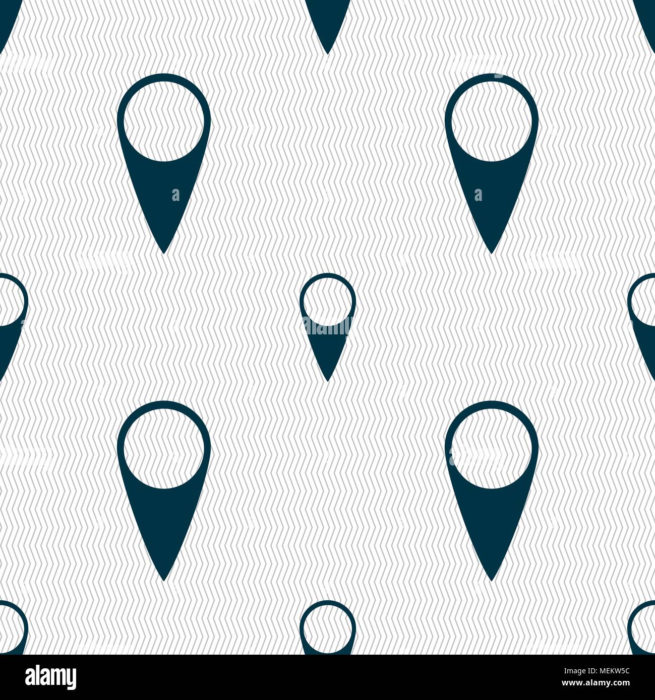 Map pointer icon. GPS location symbol. Seamless abstract background with geometric shapes ...