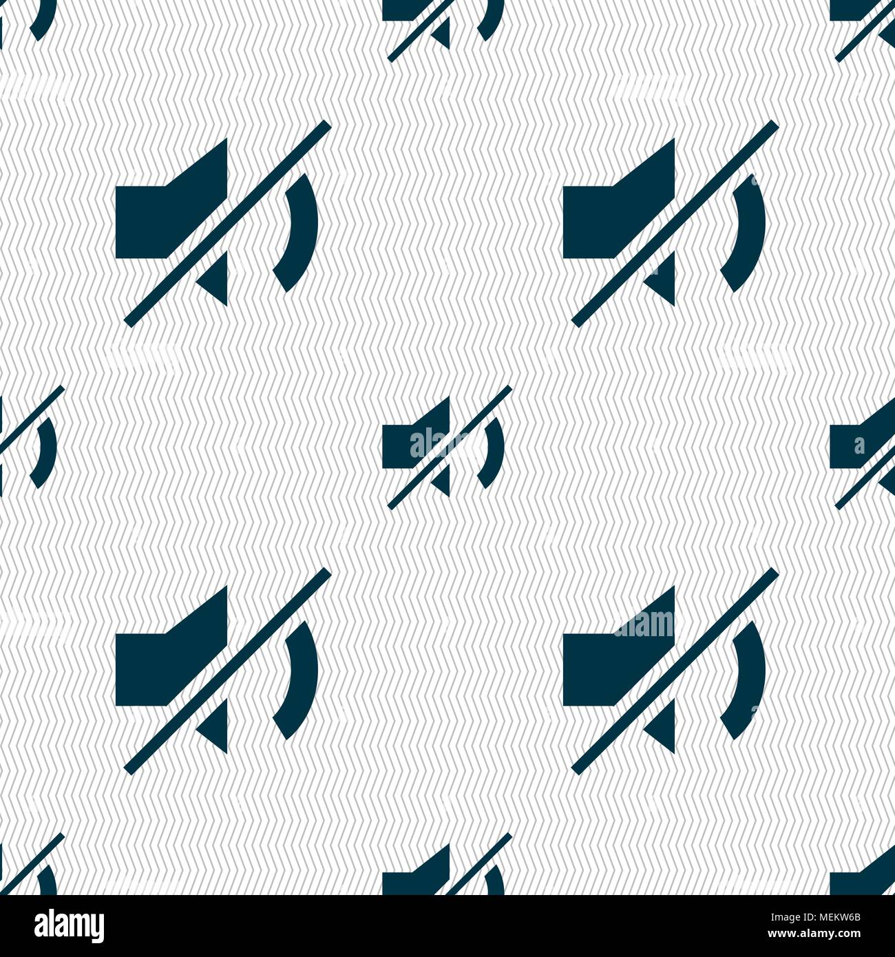 Mute speaker sign icon. Sound symbol.. Seamless abstract background ...