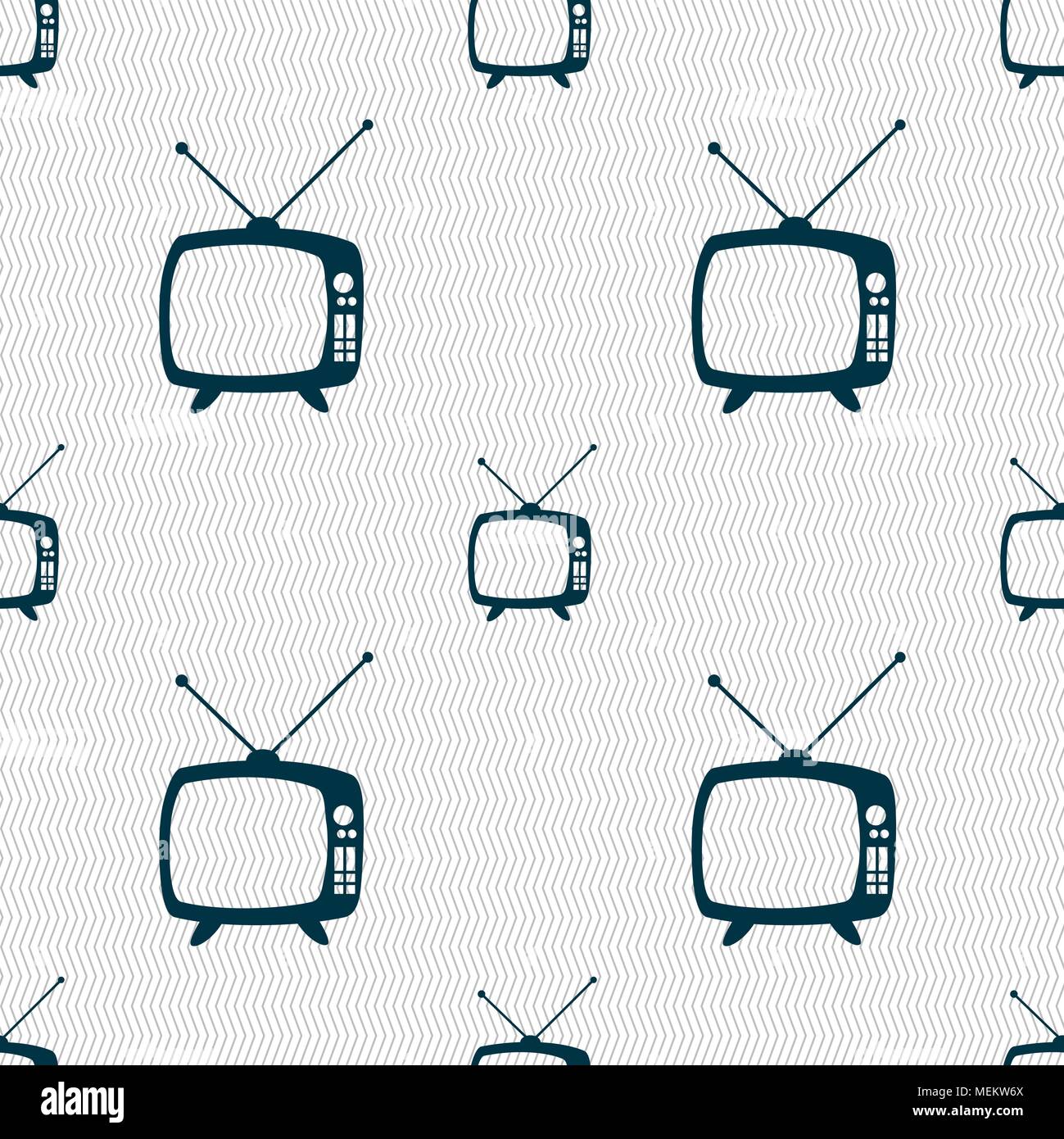 Retro TV mode sign icon. Television set symbol. Seamless abstract ...