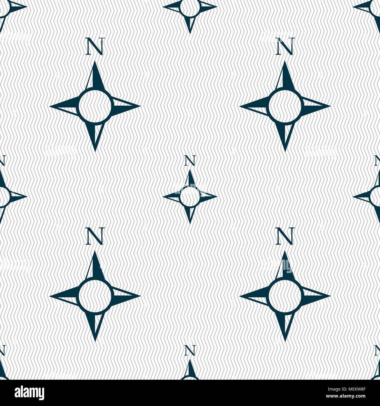 Compass sign icon. Windrose navigation symbol. Seamless abstract ...