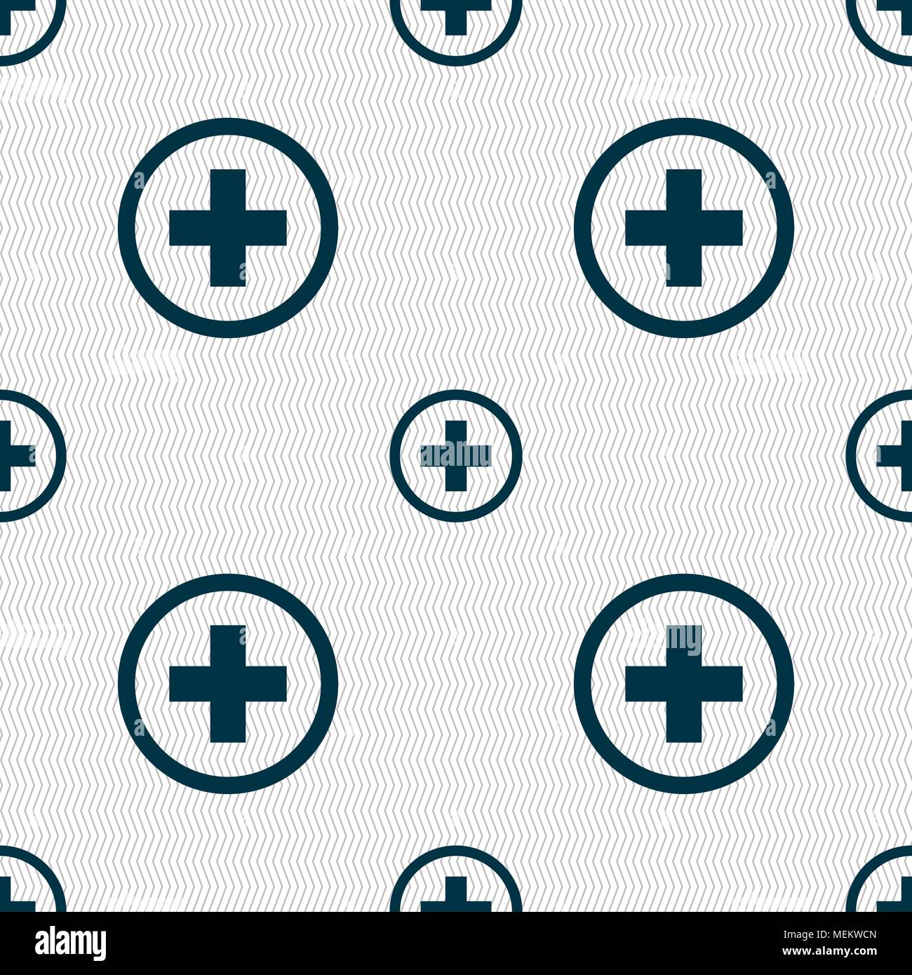 Plus sign icon. Positive symbol. Zoom in. Seamless abstract background ...