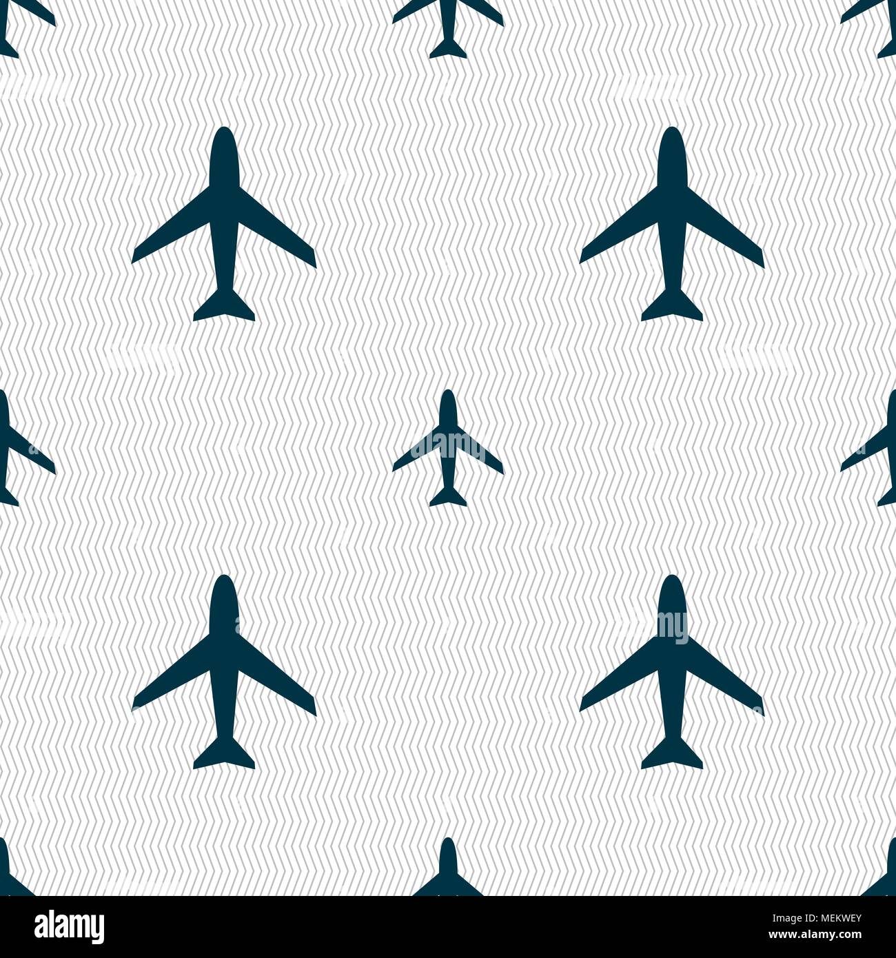 Airplane sign. Plane symbol. Travel icon. Flight flat label. Seamless ...