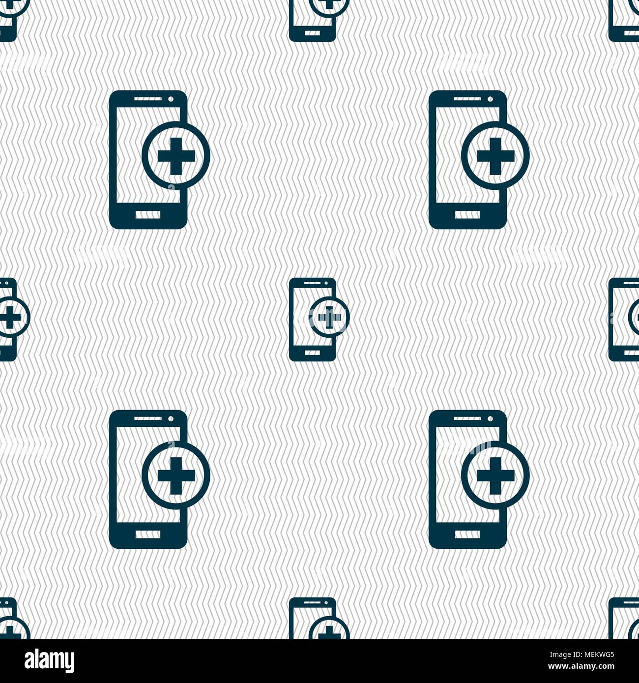 Mobile devices sign icon. with symbol plus. Seamless abstract ...