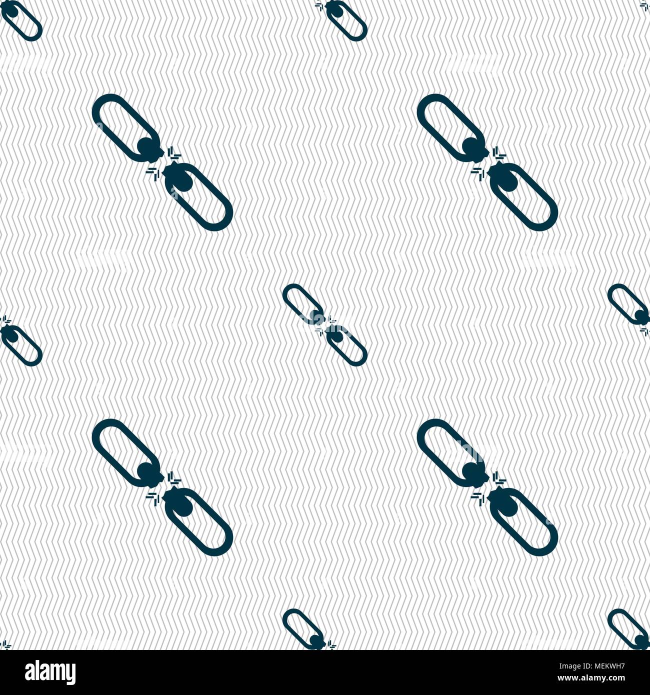Broken connection flat single icon. Seamless abstract background with ...