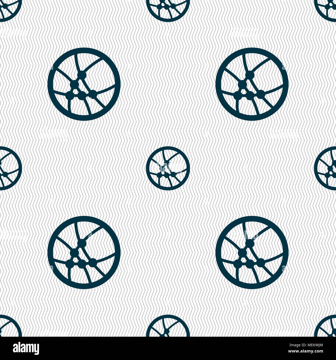 Basketball icon sign. Seamless abstract background with geometric ...