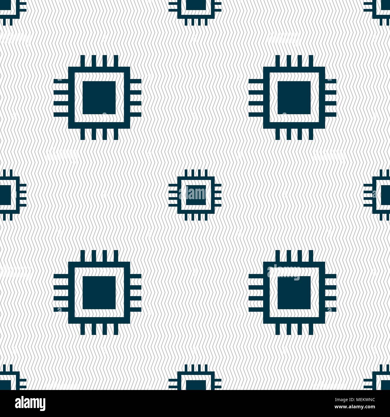 Central Processing Unit Icon. Technology scheme circle symbol. Seamless ...