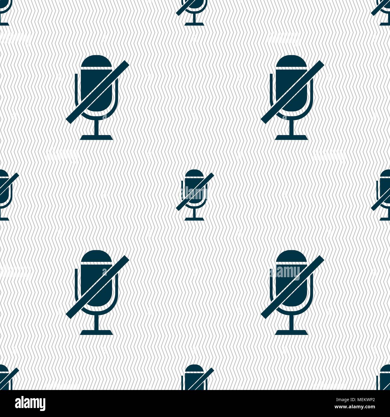 No Microphone sign icon. Speaker symbol. Seamless abstract background ...