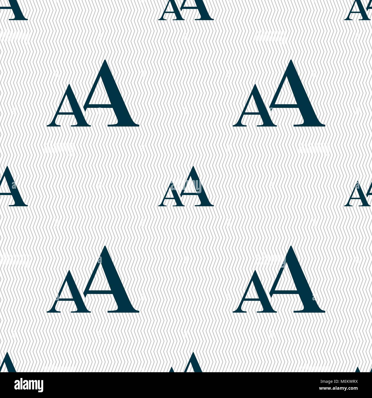 Enlarge font, AA icon sign. Seamless abstract background with geometric ...