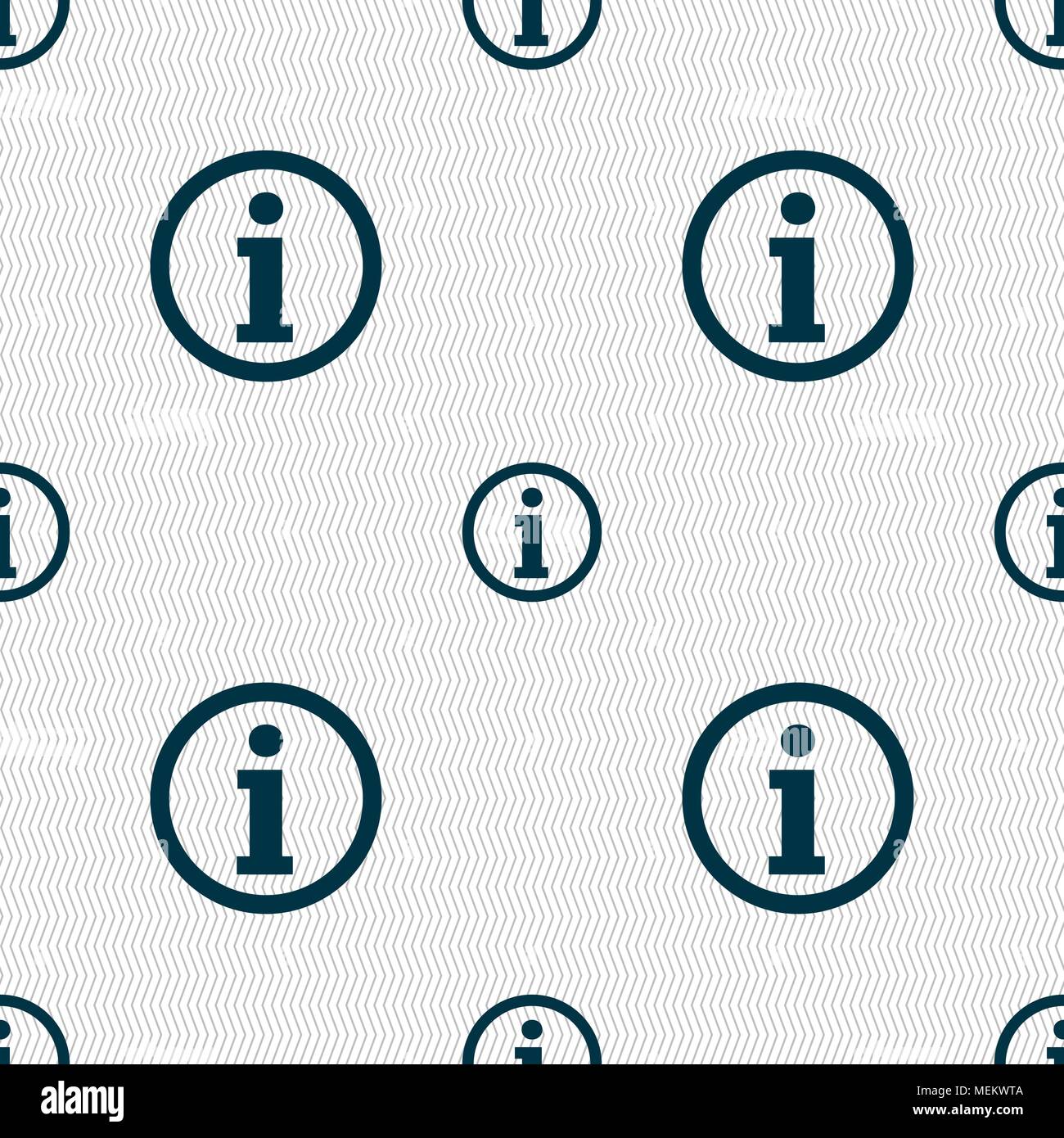 Information sign icon. Info speech bubble symbol. Seamless abstract ...