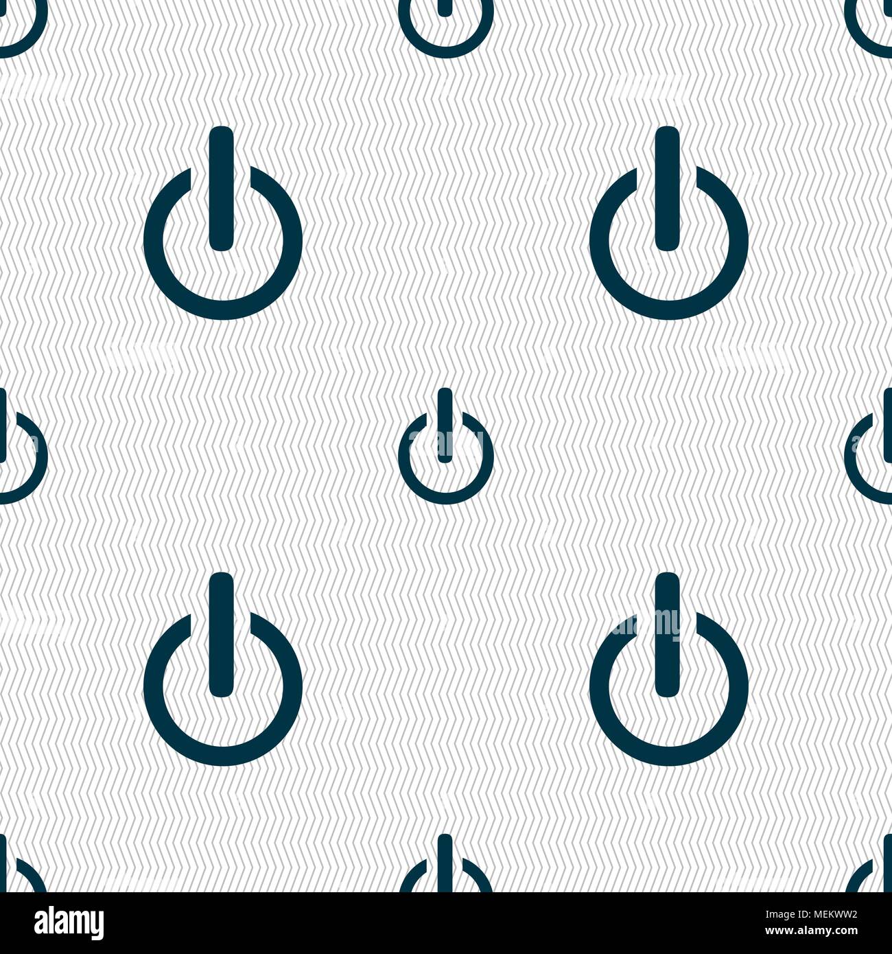 Power sign icon. Switch on symbol. Seamless abstract background with ...