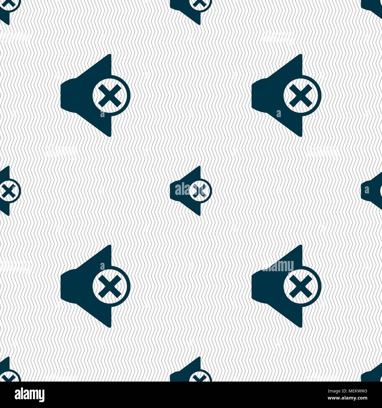 Mute speaker sign icon. Sound symbol.. Seamless abstract background ...