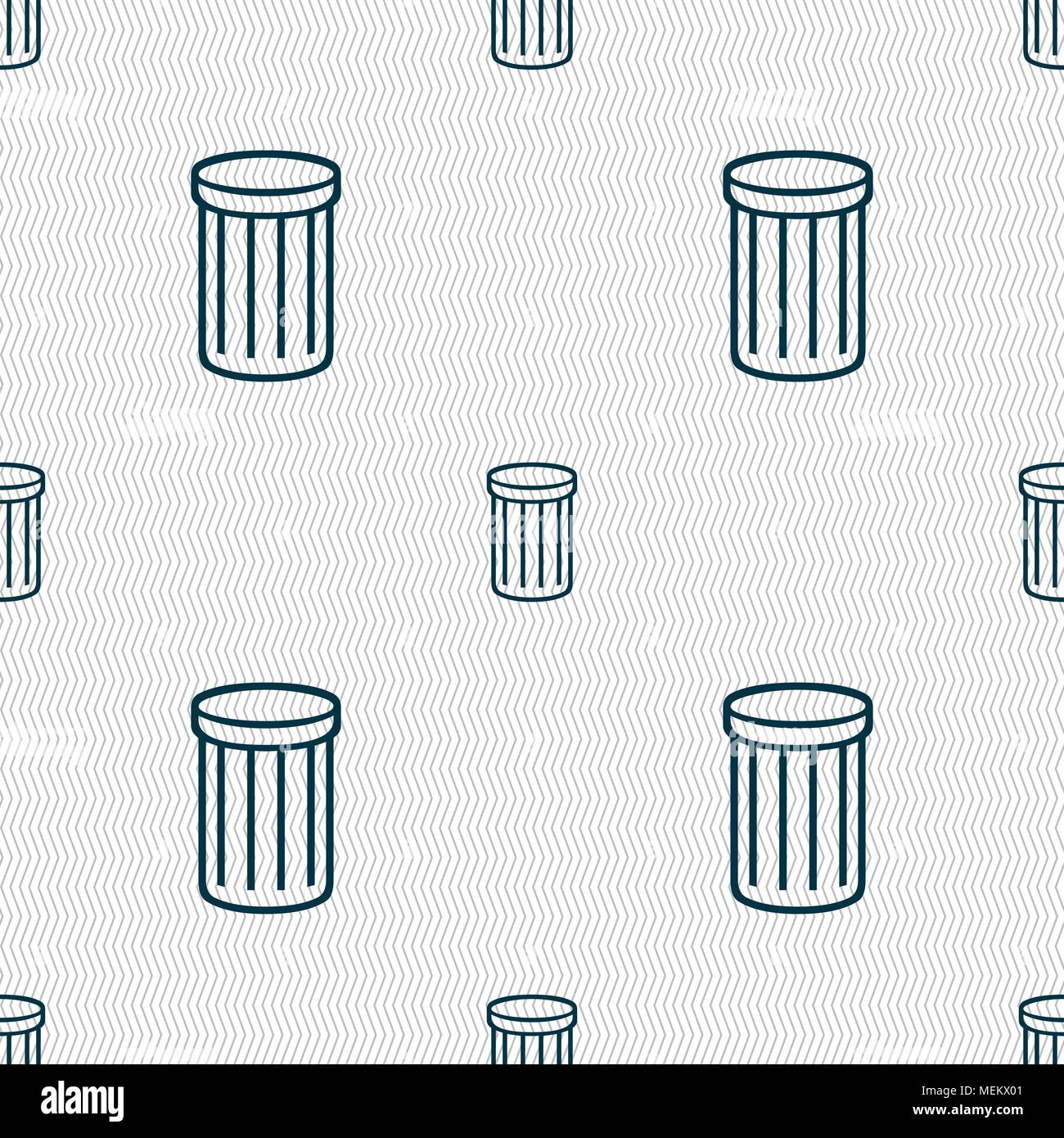 Recycle bin sign icon. Symbol. Seamless abstract background with ...