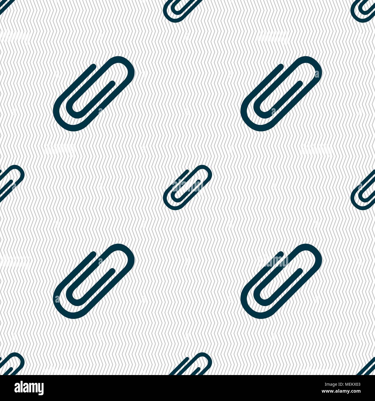 Paper clip sign icon. Clip symbol. Seamless abstract background with ...