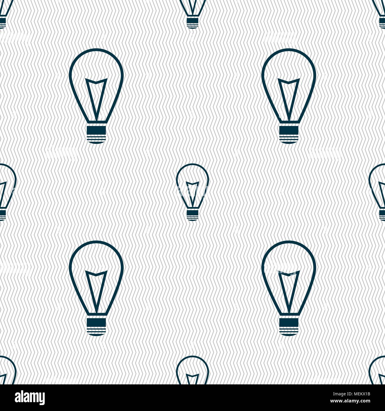 Light lamp sign icon. Idea symbol. Lightis on. Seamless abstract ...