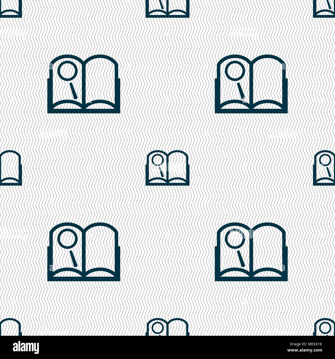 Book sign icon. Open book symbol. Seamless abstract background with ...
