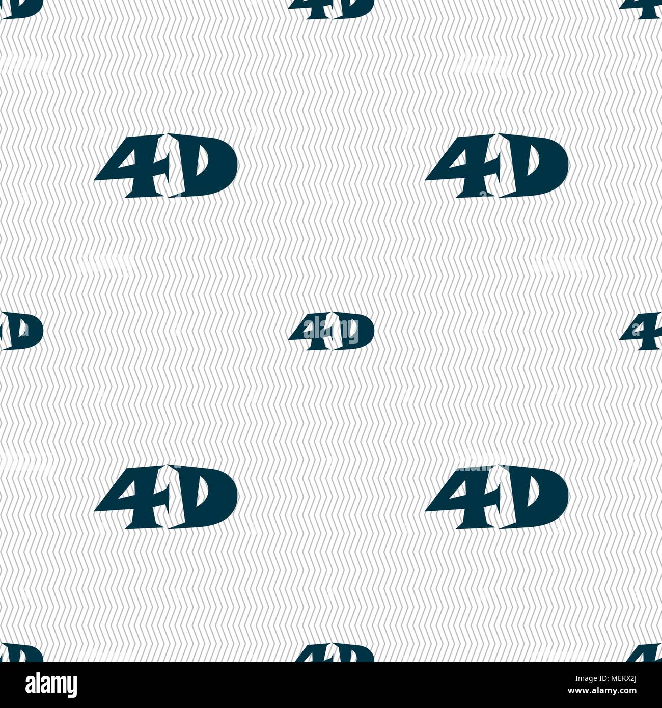 4D sign icon. 4D New technology symbol. Seamless abstract background ...