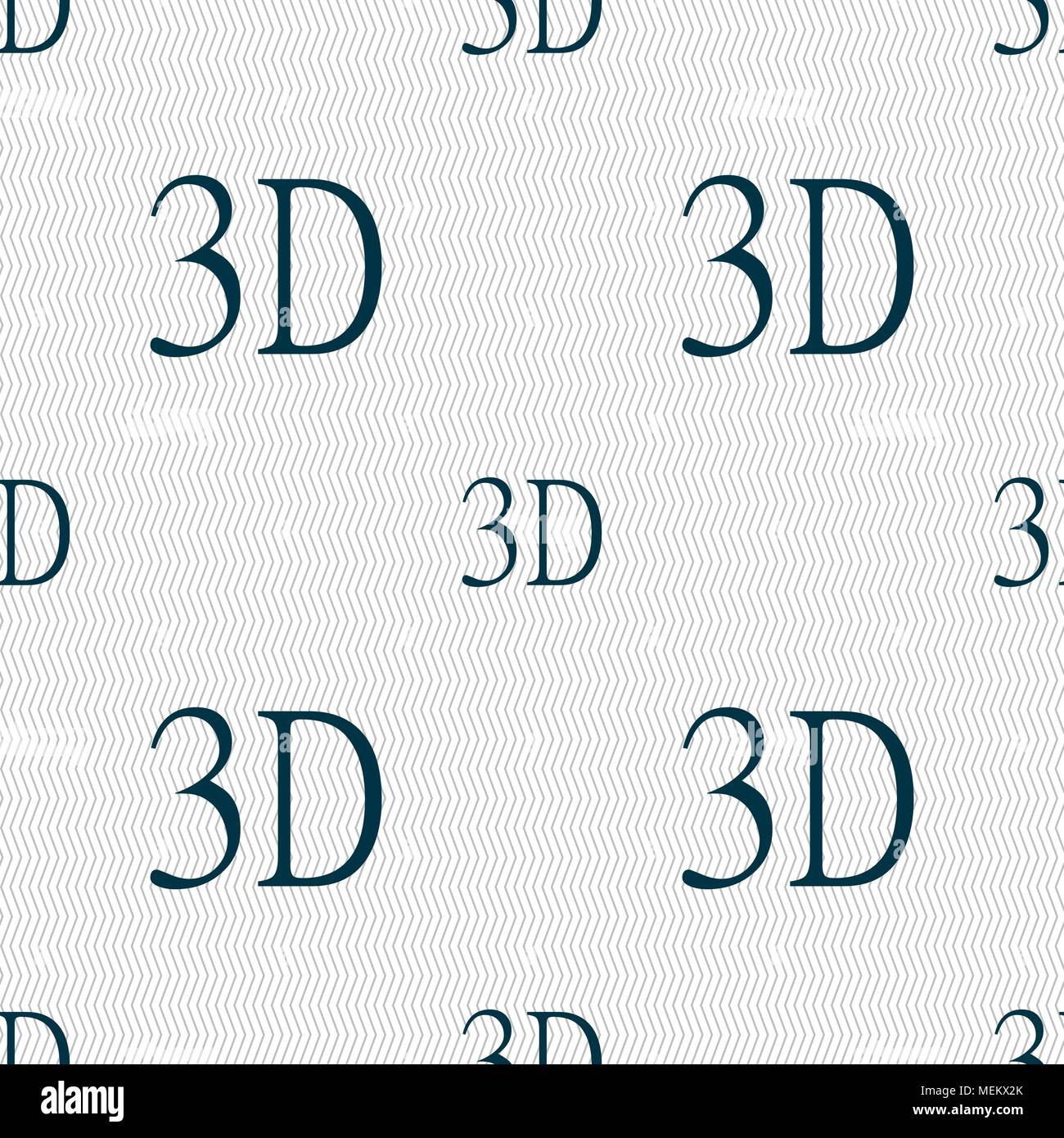 3D sign icon. 3D New technology symbol. Seamless abstract background ...