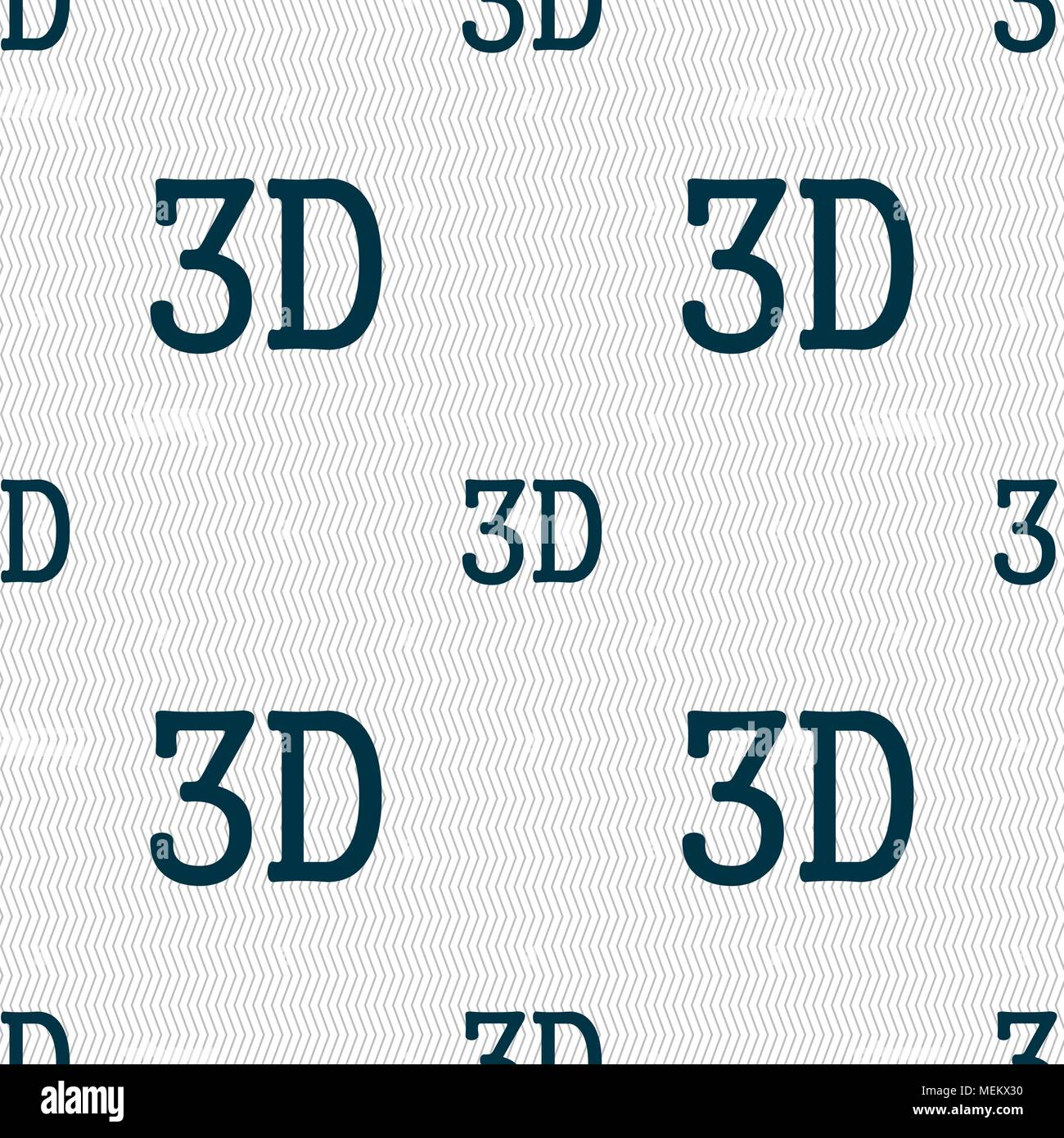 3D sign icon. 3D New technology symbol. Seamless abstract background ...