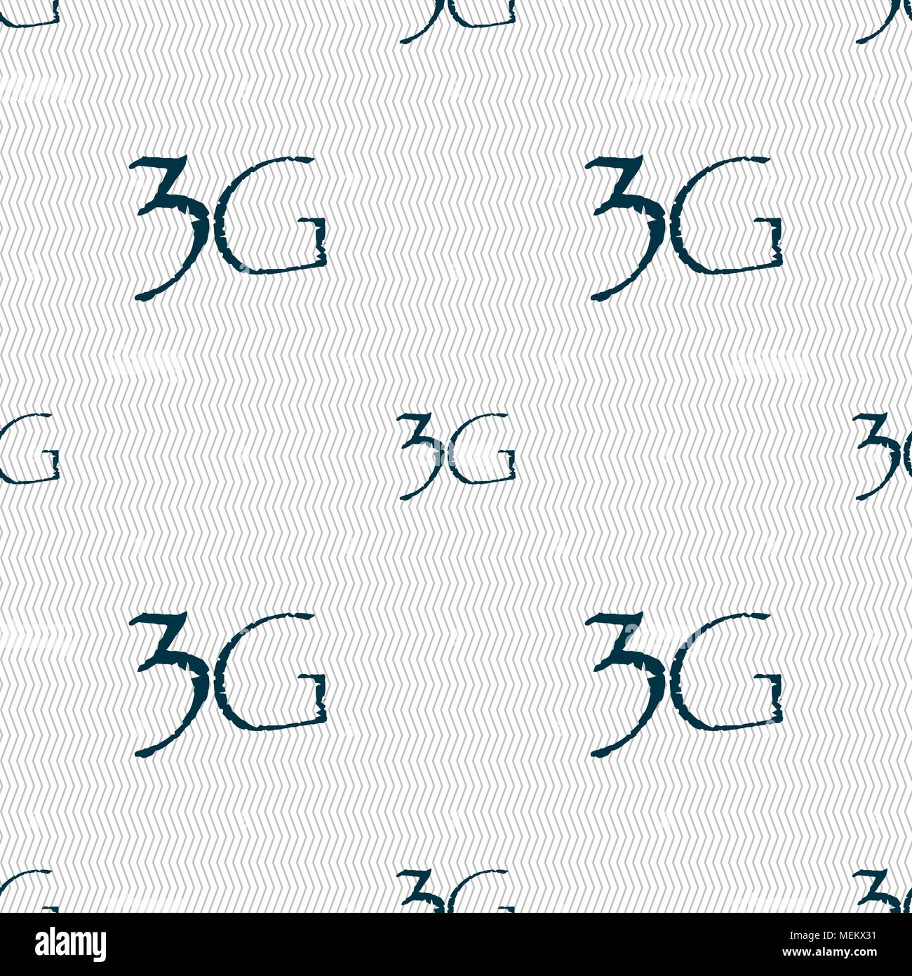 3G sign icon. Mobile telecommunications technology symbol. Seamless ...