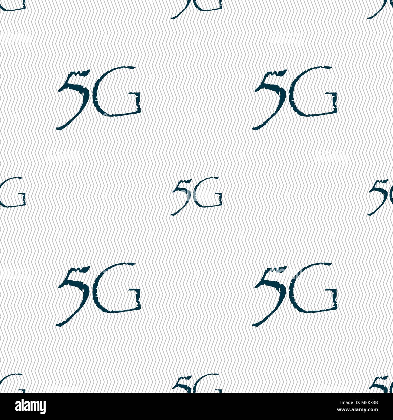 5G sign icon. Mobile telecommunications technology symbol. Seamless ...