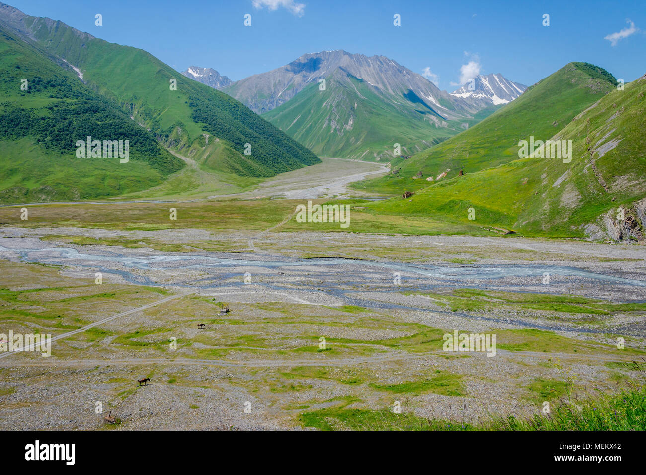 Amazing landscape of Truso valley, Kazbegi, Georgia Stock Photo - Alamy