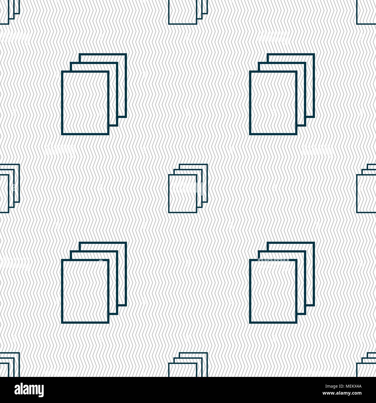 Copy File Sign Icon Duplicate Document Symbol Seamless Abstract Background With Geometric