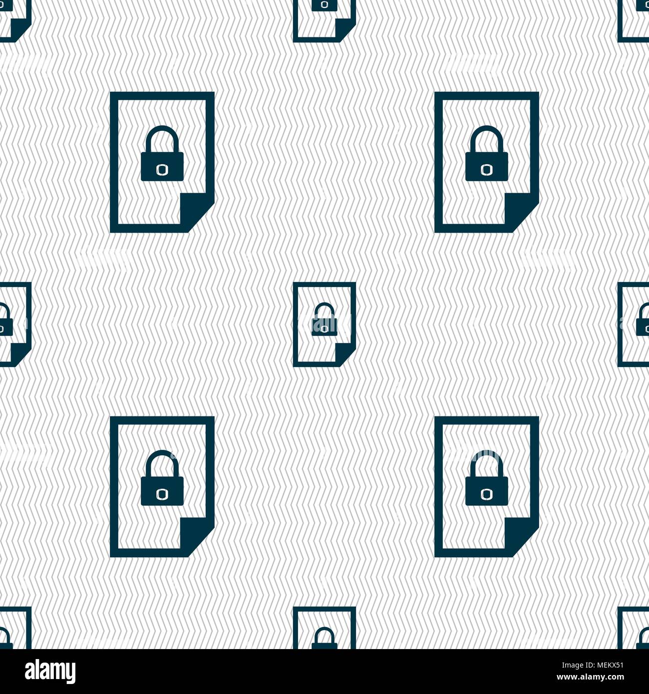 File locked icon sign. Seamless abstract background with geometric ...