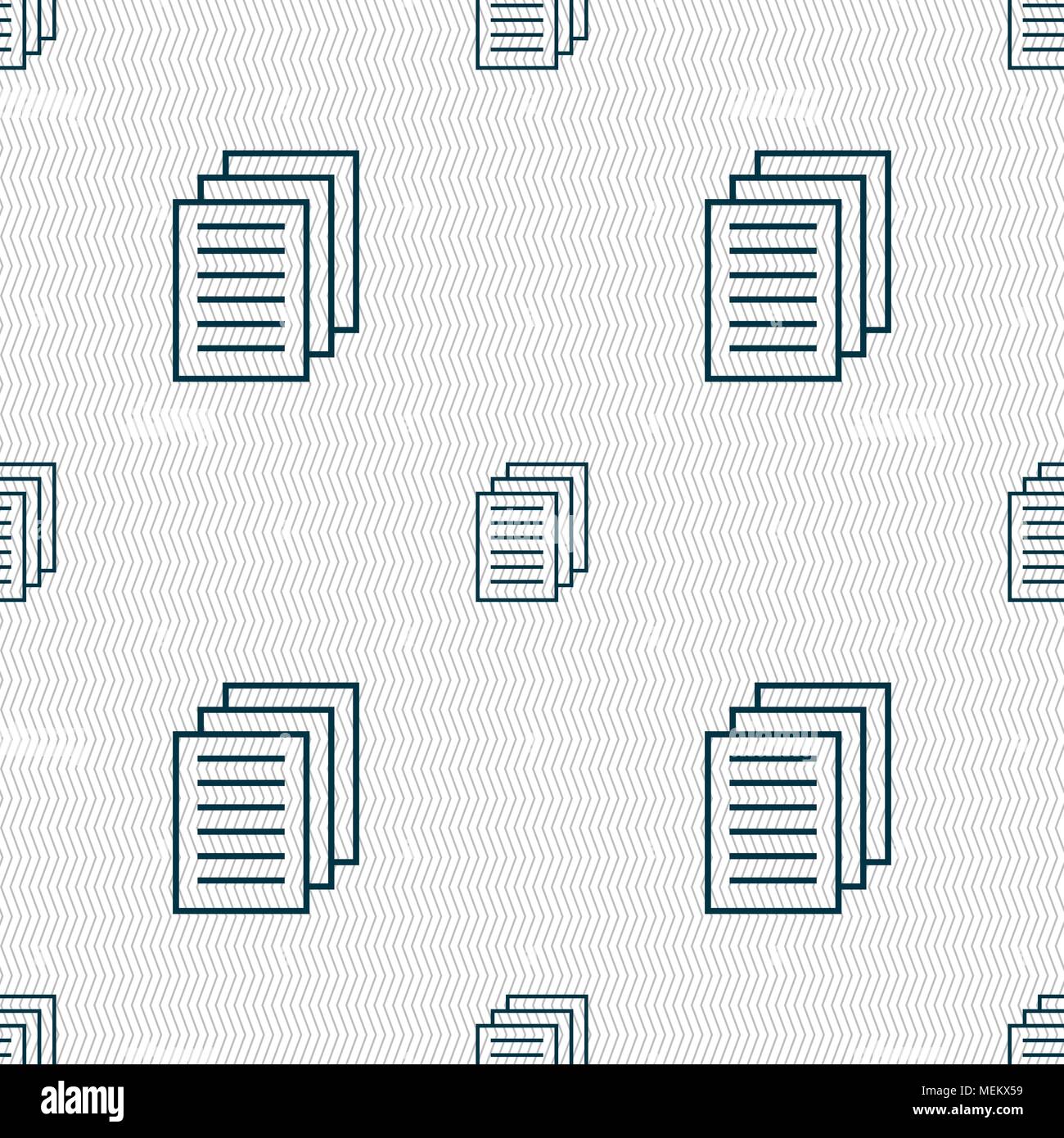 Copy File Sign Icon Duplicate Document Symbol Seamless Abstract Background With Geometric