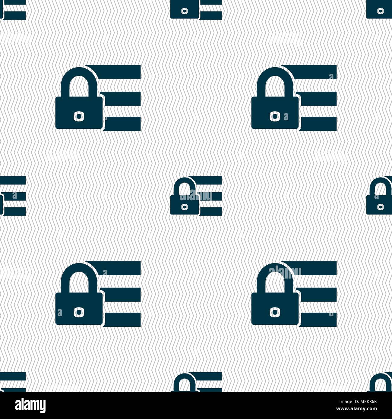 Lock, login icon sign. Seamless abstract background with geometric ...