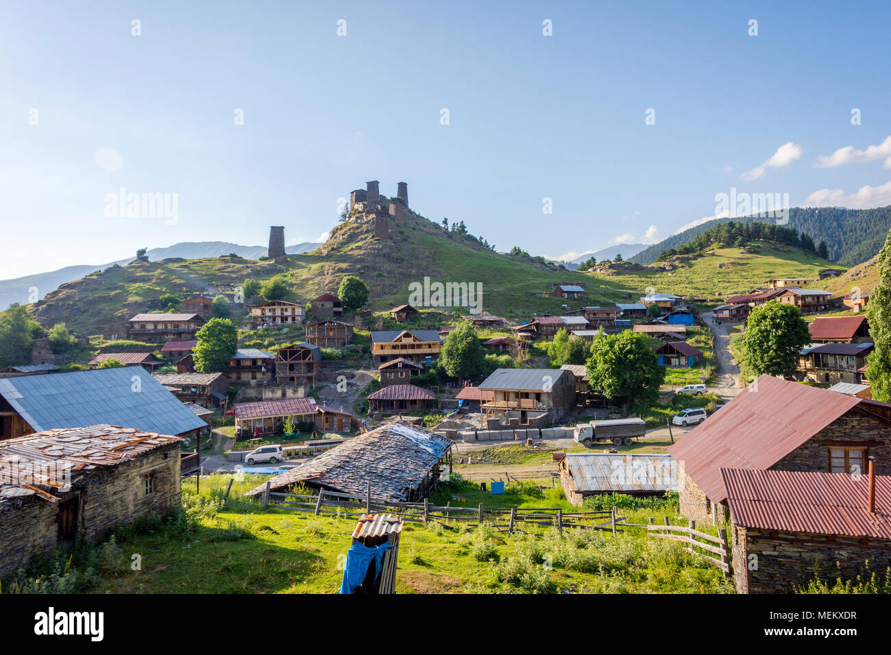 Upper omalo village hi-res stock photography and images - Alamy