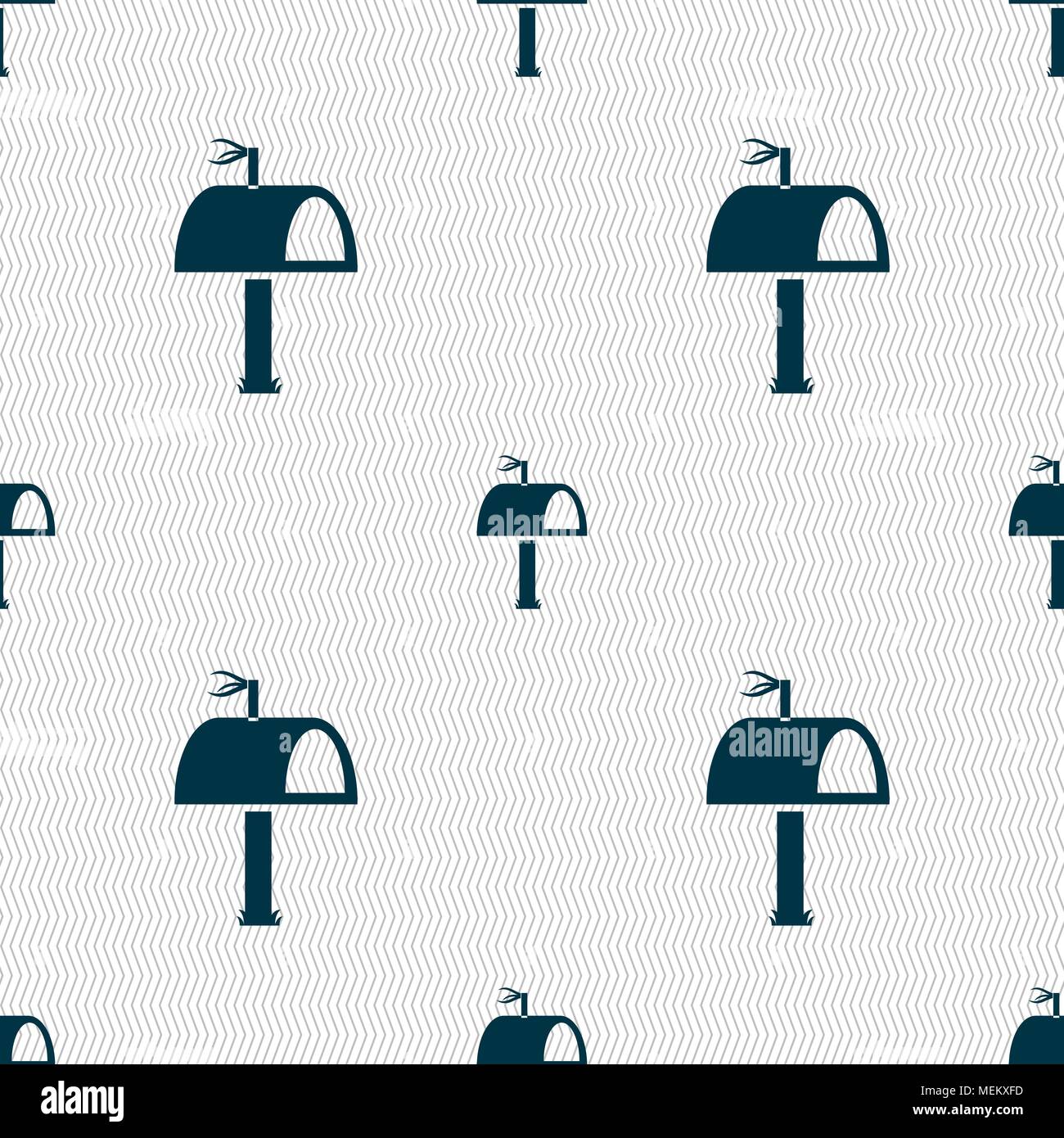 Mailbox icon sign. Seamless abstract background with geometric shapes ...