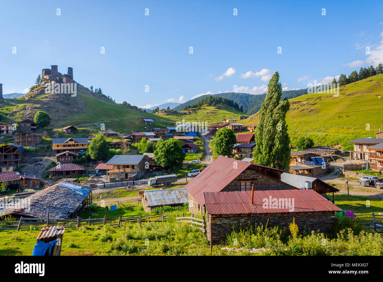 Upper Omalo village, Tusheti national park, Georgia Stock Photo - Alamy
